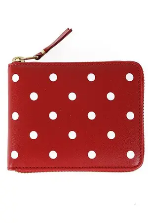 Comme Des Garçons Dot Printed Zip-around Wallet - Red