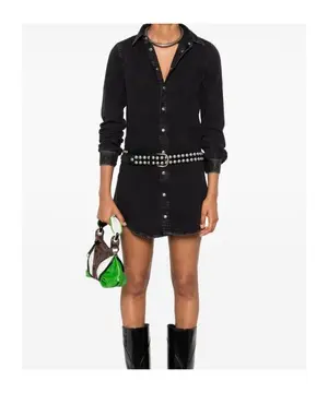 DIESEL® Long-sleeve Buttoned Denim Shirt Dress