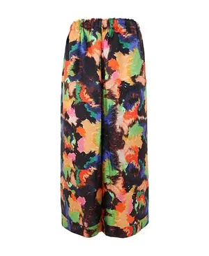 DANIELA GREGIS Abstract Pattern Silk Twill Trousers - Multicolor