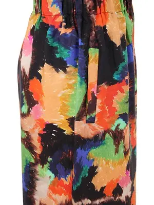 DANIELA GREGIS Abstract Pattern Silk Twill Trousers - Multicolor