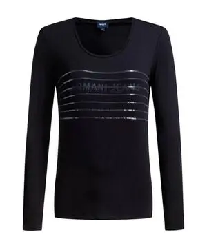Emporio Armani Embellished Logo Long Sleeve T-shirt
