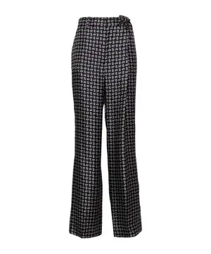 Prada Pattern-printed Wide-leg Trousers - Blue
