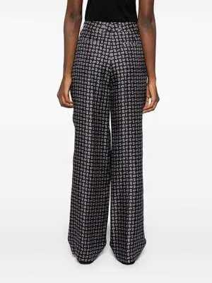 Prada Pattern-printed Wide-leg Trousers - Blue