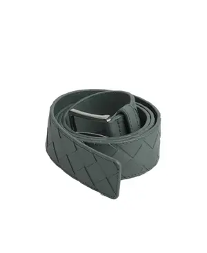 Bottega Veneta Intrecciato Leather Belt - Black
