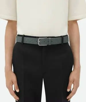 Bottega Veneta Intrecciato Leather Belt - Black