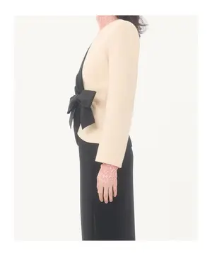 Valentino Garavani Wool Crepe Jacket With Contrasting Bow Detail