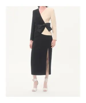 Valentino Garavani Wool Crepe Jacket With Contrasting Bow Detail
