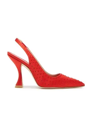 STUART WEITZMAN Embellished Slingback Pumps - Red
