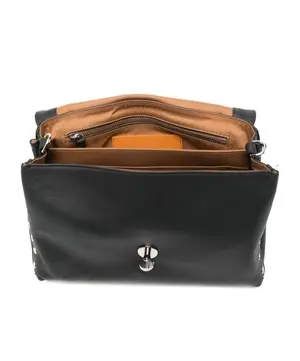 ZANELLATO Small Studded Shoulder Bag - Black