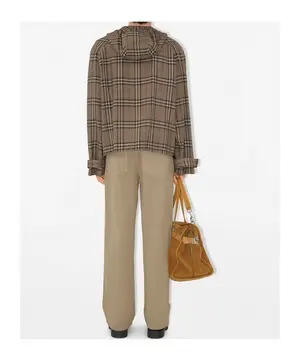 Burberry Checked Hooded Half-zip Jacket - Brush