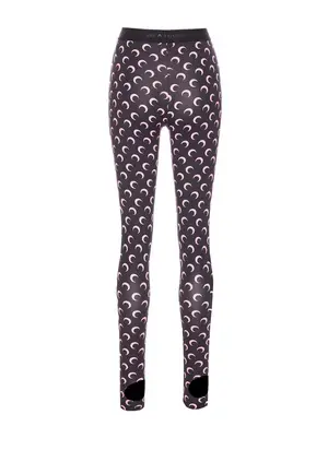 MARINE SERRE Fuseaux Moon-printed Leggings - Black