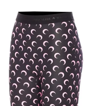 MARINE SERRE Fuseaux Moon-printed Leggings - Black