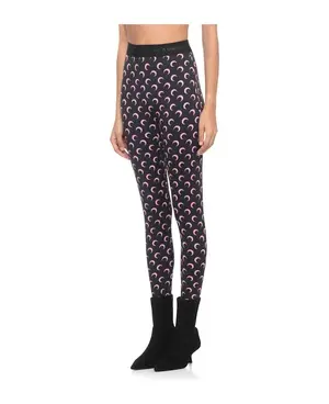 MARINE SERRE Fuseaux Moon-printed Leggings - Black