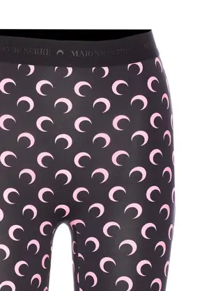 MARINE SERRE Fuseaux Moon-printed Leggings - Black