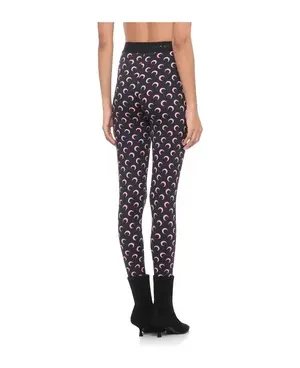 MARINE SERRE Fuseaux Moon-printed Leggings - Black