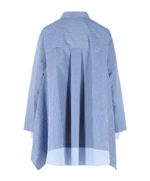 Sacai Striped Shirt With Mesh Sleeves - Blue