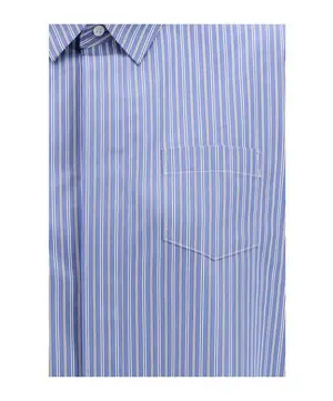 Sacai Striped Shirt With Mesh Sleeves