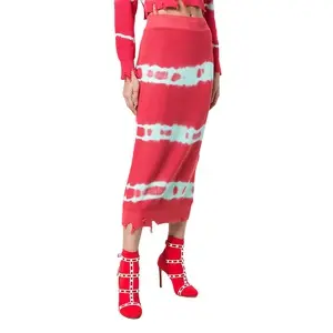 MSGM Logo Knitted Maxi Skirt