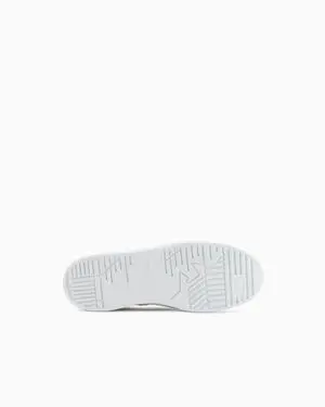 Emporio Armani Round Toe Low Top Lace Up Sneakers