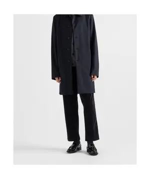 Prada Logo Plaque Straight Leg Trousers - Black