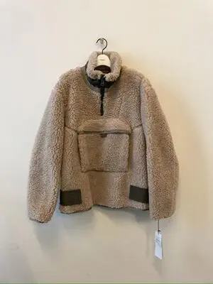 Sacai Faux Shearling Zip-pocket Sweatshirt