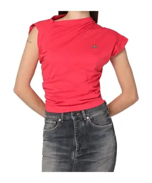 VIVIENNE WESTWOOD Logo Embroidered Short-sleeved T-shirt - Red