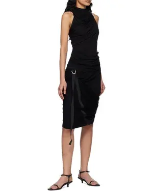 Helmut Lang Ruched Skirt With D-ring Detail