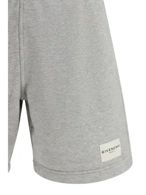 Givenchy Paris Logo Patch Elastic Waist Shorts - No