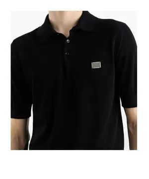 Dolce & Gabbana Dolce Gabbana Logo Tag Polo Shirt - Black