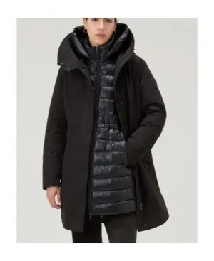 Woolrich Zip-up Reversible Coat With Removable Inner Jacket