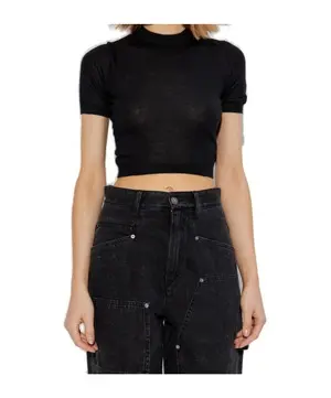 Alaïa Cropped Ribbed Knit Top