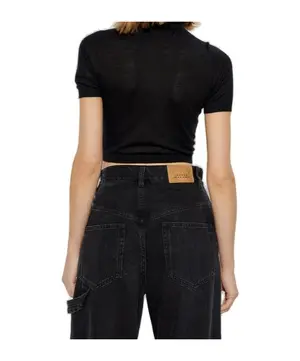 Alaïa Cropped Ribbed Knit Top