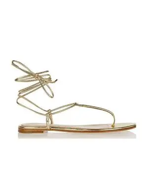GIANVITO ROSSI Gold Flat Sandals - Nude
