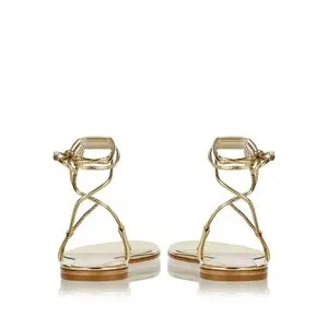 GIANVITO ROSSI Gold Flat Sandals - Nude