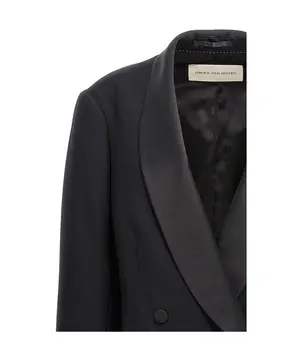 Dries Van Noten Double-breasted Tuxedo Blazer - Black