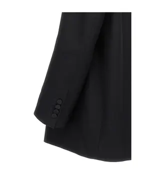 Dries Van Noten Double-breasted Tuxedo Blazer - Black
