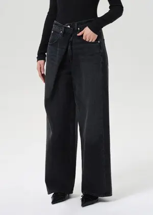 AGOLDE Vana Wide-leg Jeans In Wash - Black