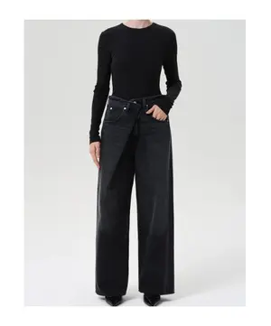 AGOLDE Vana Wide-leg Jeans In Wash - Black