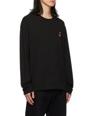 Kenzo Logo Printed Long Sleeved Crewneck T-shirt