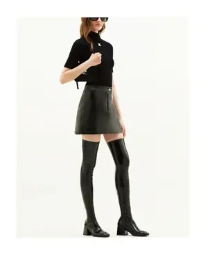 COURREGES Courrèges Reedition Logo Patch Mini Skirt - Black