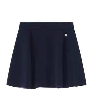 GANNI Wool Blend Elastic Waist Mini Skirt - Black