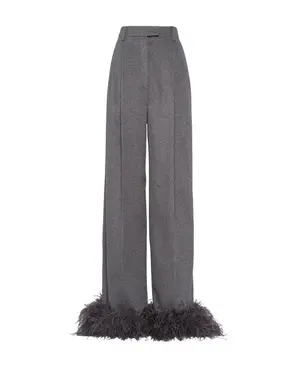 Prada Wide-leg Feathered Trousers