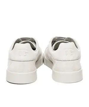 Dolce & Gabbana Portofino Perforated Logo Sneakers - White