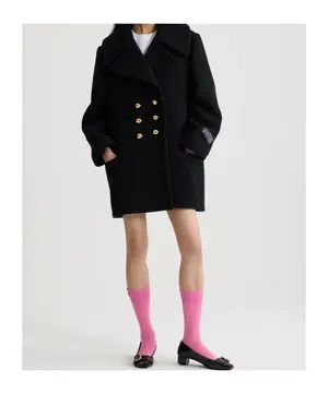 PATOU Double-breasted Coat With Notched Lapel - Black