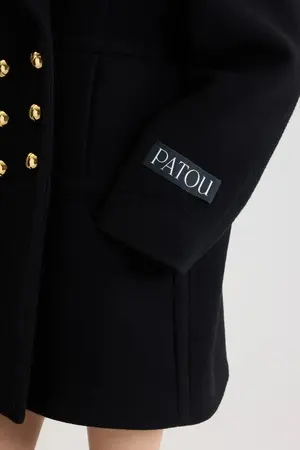 PATOU Double-breasted Coat With Notched Lapel - Black