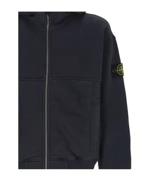 Stone Island Logo Patch Zip-up Hoodie