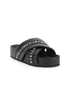 Stella McCartney Logo Platform Flip Flops - Black