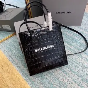 Balenciaga Shopping Embossed Emblem Handbag
