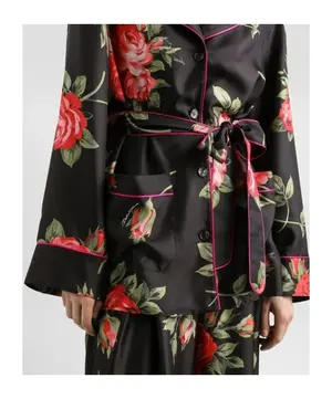Dolce & Gabbana Floral Print Belted Blazer