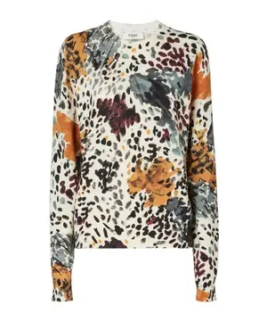 Fendi Falena Motif Crewneck Jumper